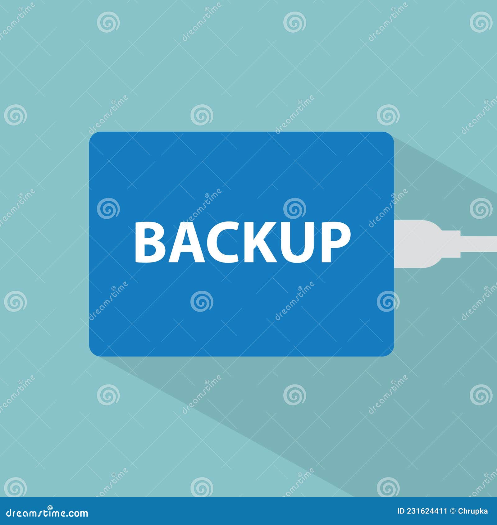 Backup, Data Storage on External Hard Drive Stock Vector - Illustration ...