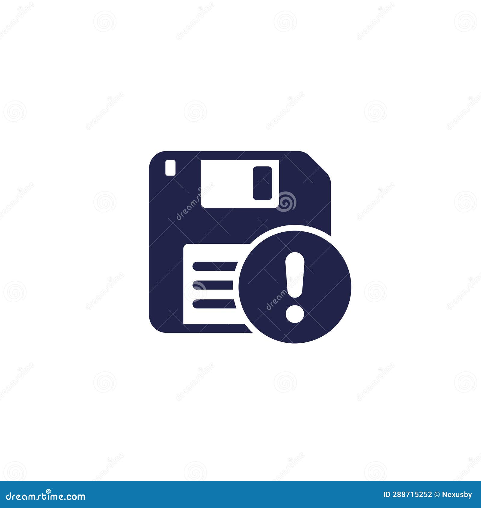 Backup Error, Warning Icon with a Floppy Disk Stock Vector ...
