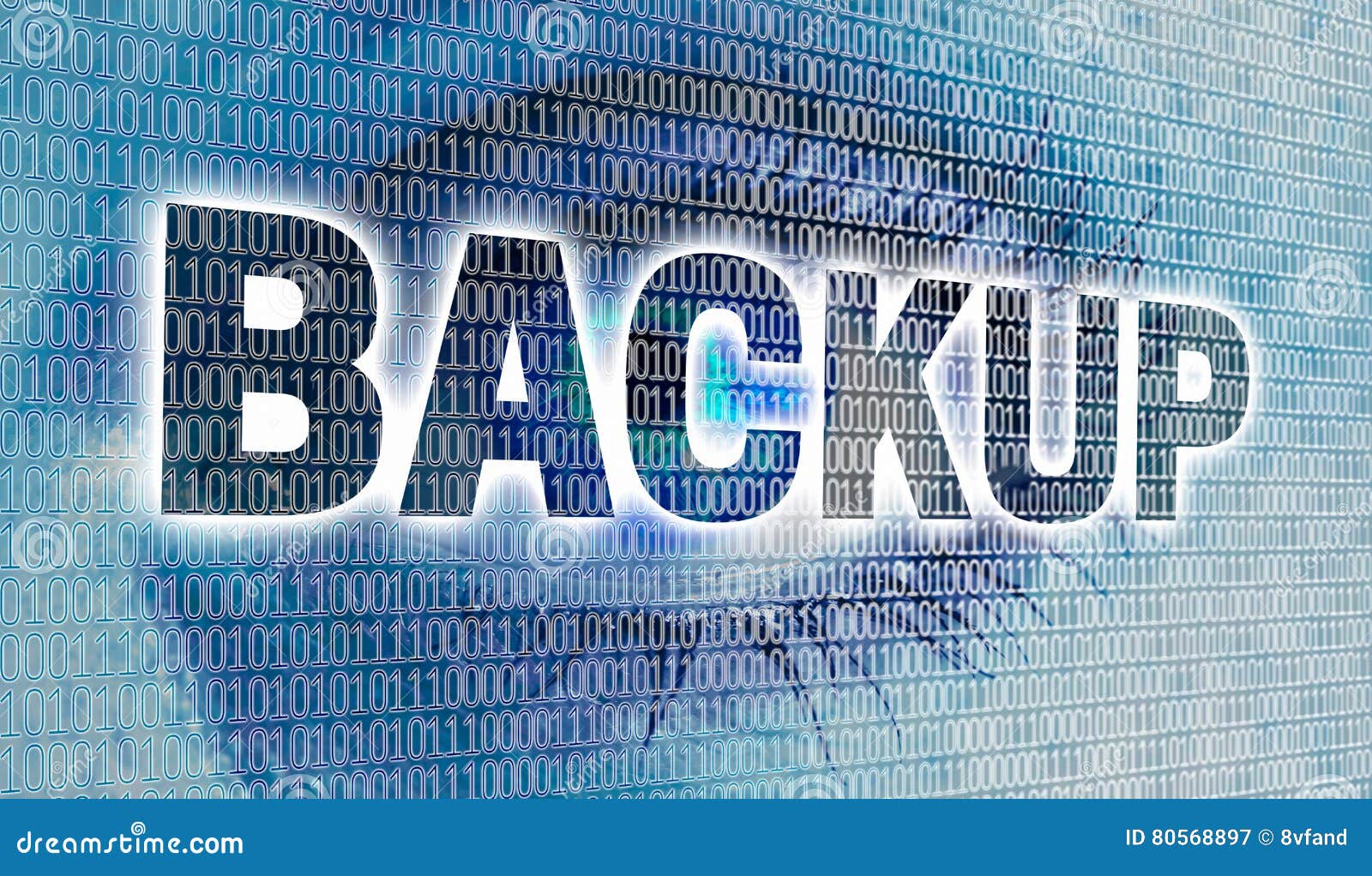 Backup Eye with Matrix Looks at Viewer Concept Stock Image - Image of ...