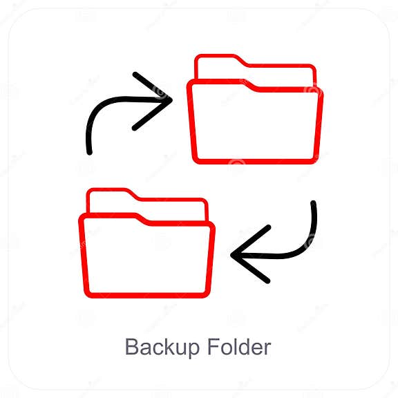 Backup Folder and Folder Icon Concept Stock Illustration - Illustration ...