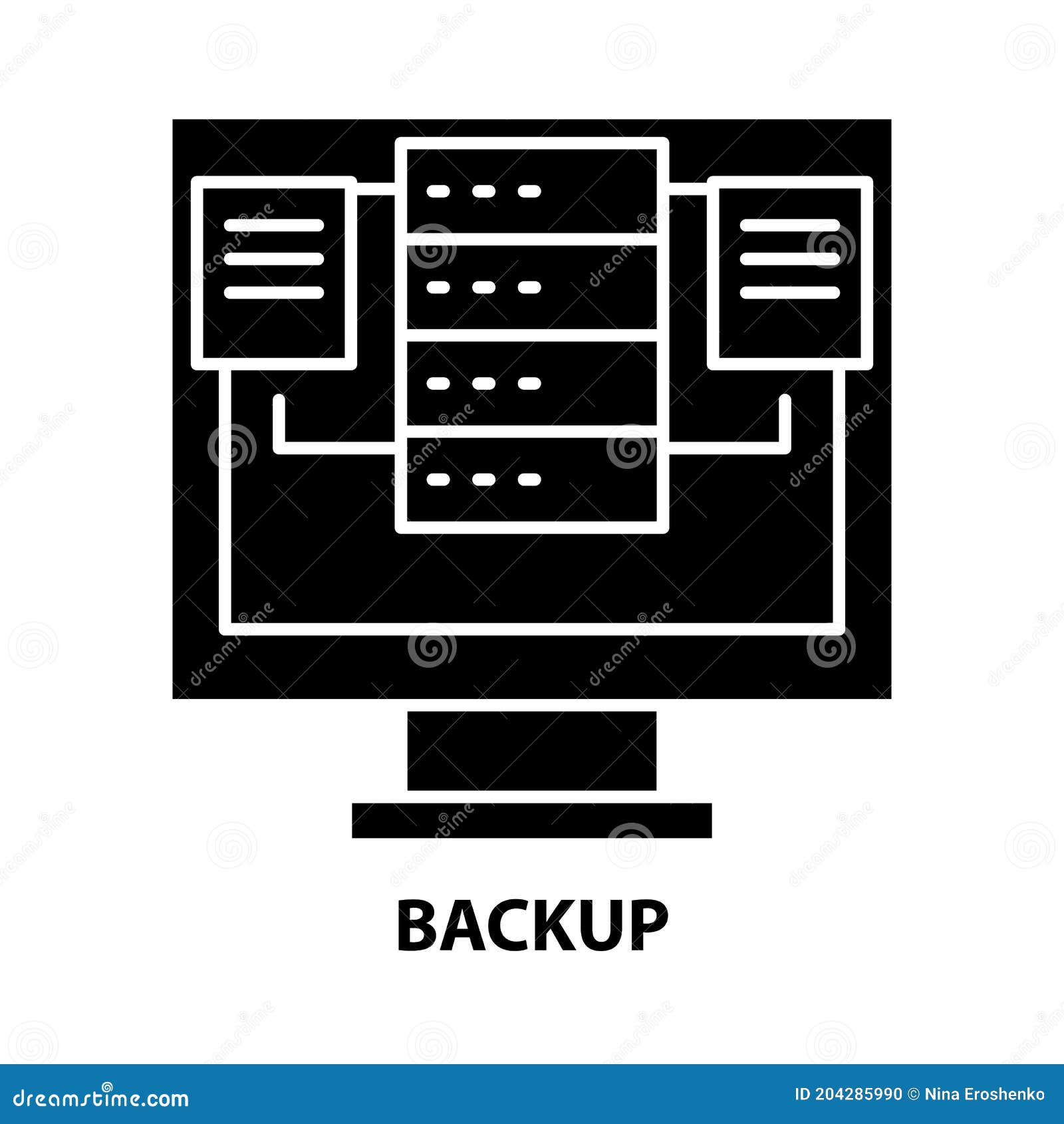 Backup Icon, Black Vector Sign with Editable Strokes, Concept ...