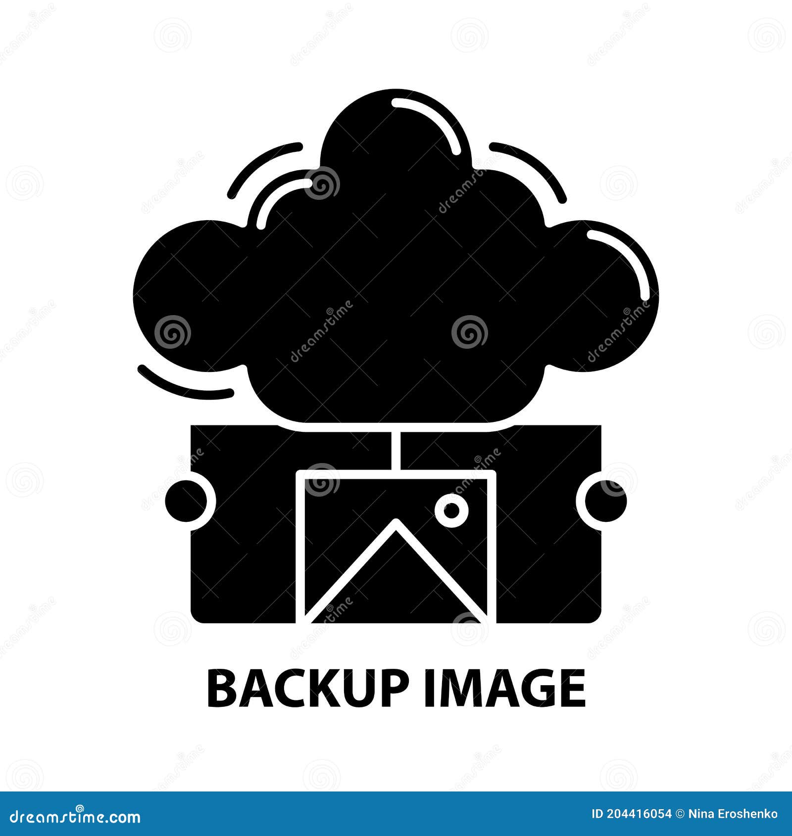 Backup Image Icon, Black Vector Sign with Editable Strokes, Concept ...