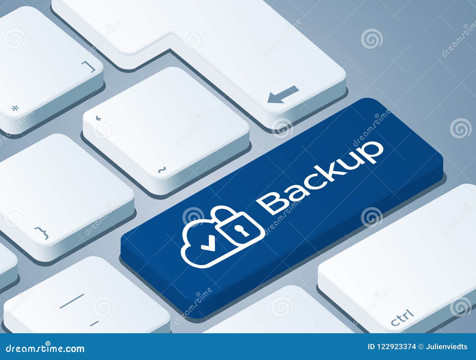 Backup Key - Keyboard with 3D Concept Illustration Stock Illustration ...
