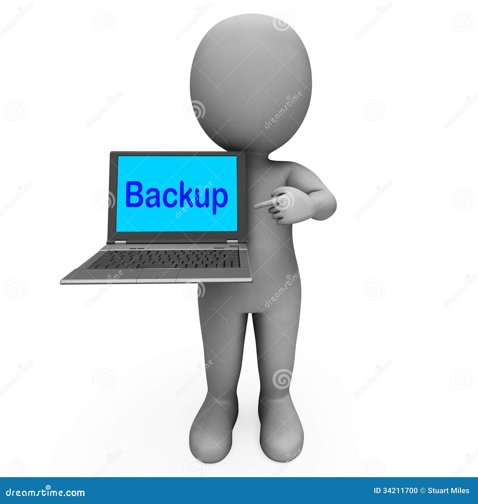 Backup Laptop and Character Shows Archiving Back Up and Storing Stock ...
