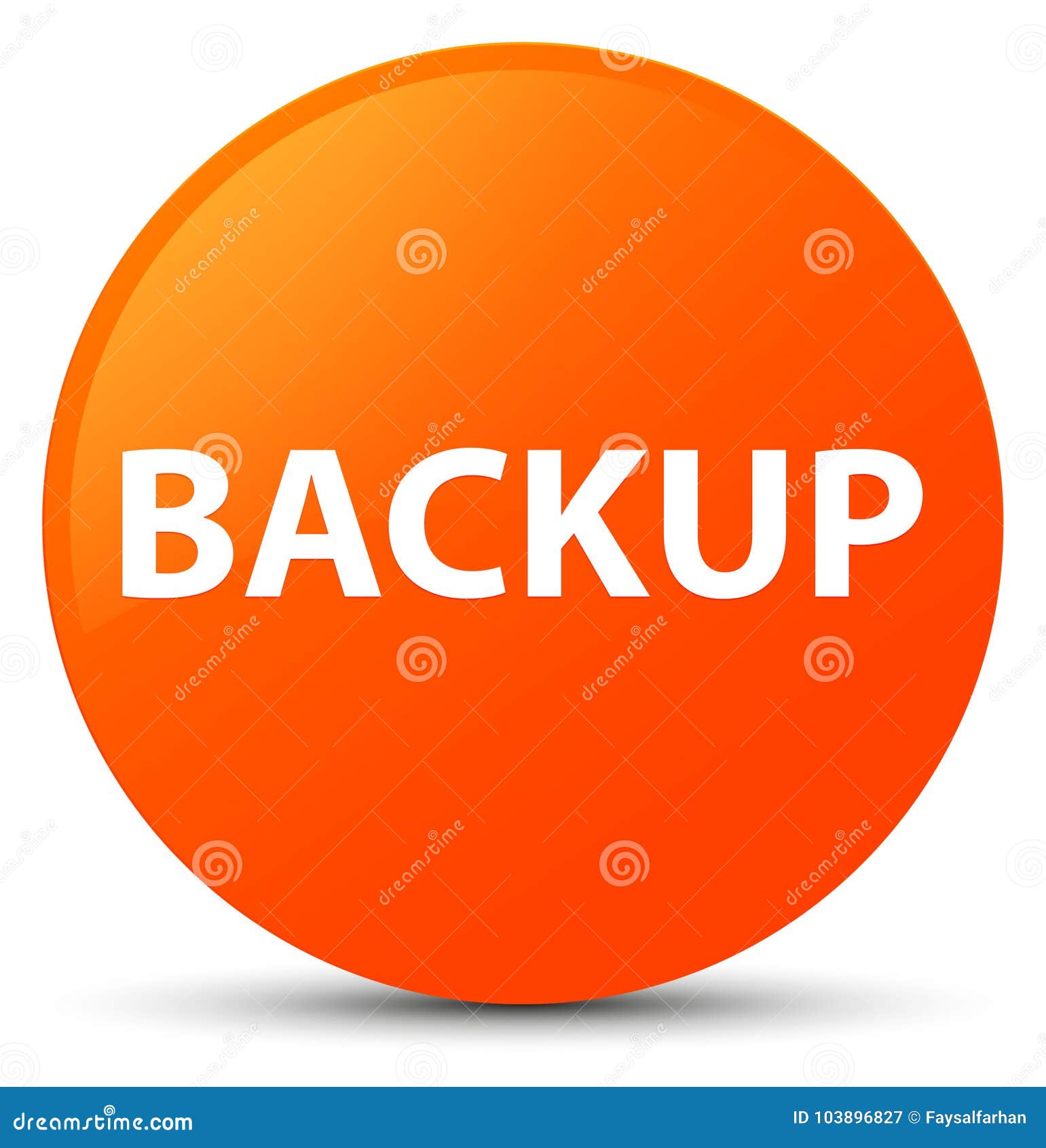 Backup orange round button stock illustration. Illustration of backup ...