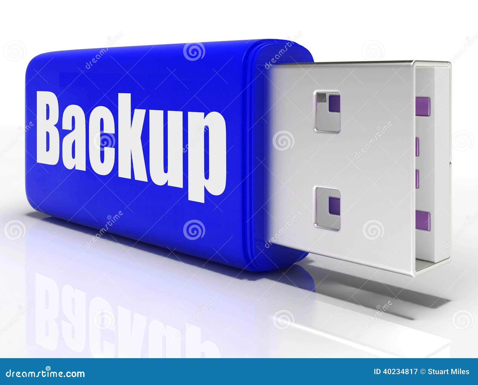 Backup Pen Drive Shows Storage Organization or Stock Illustration ...