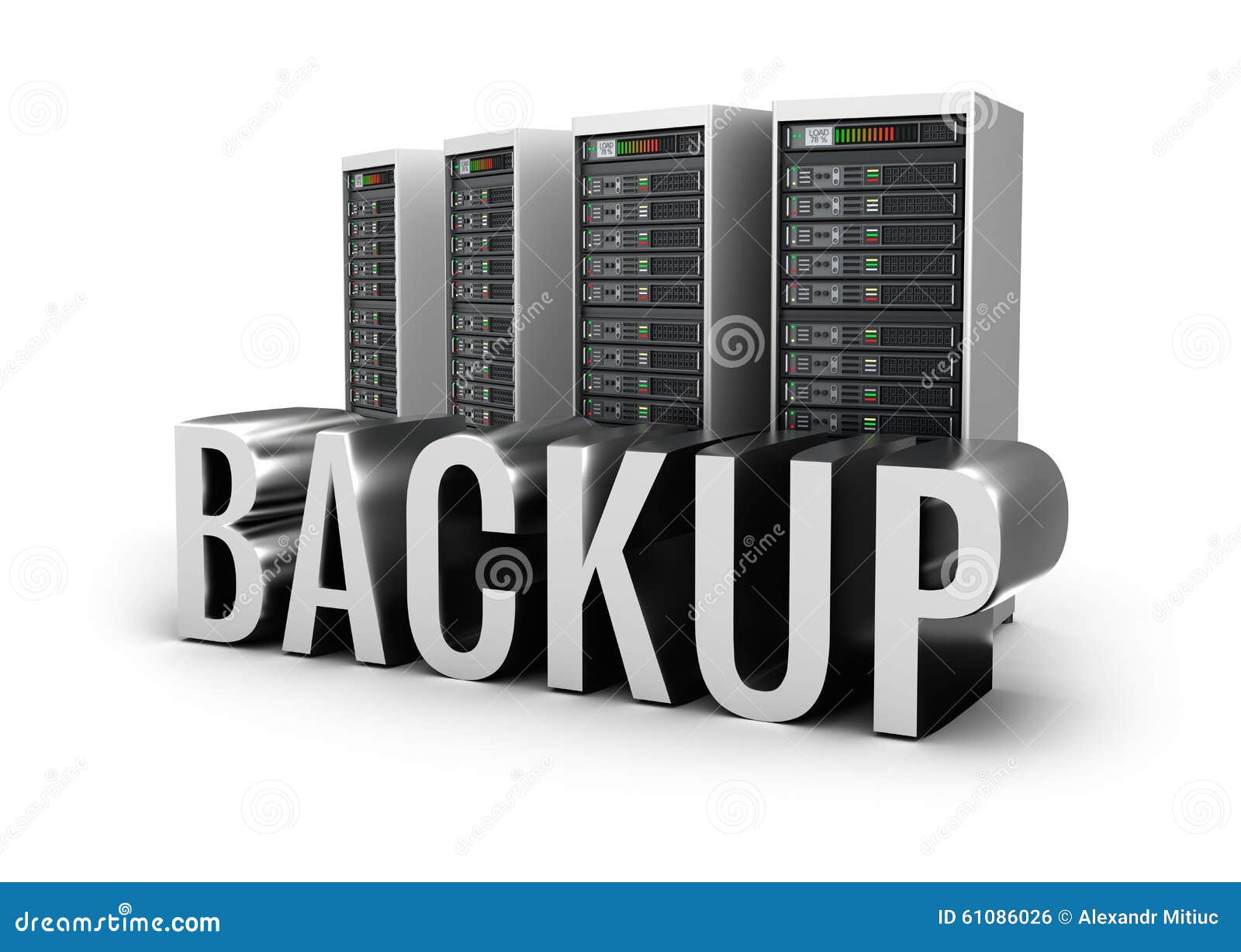 Backup Servers and Word Concept Over White Stock Illustration ...