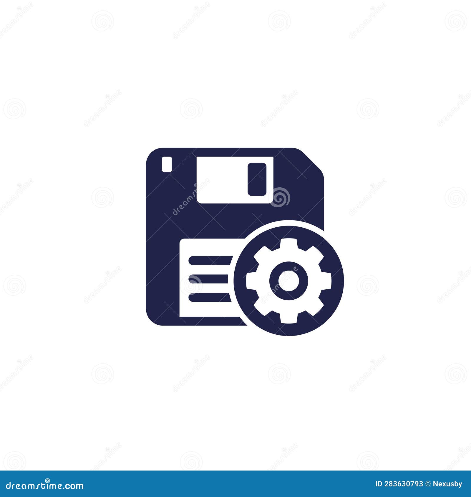 Backup Settings Icon with a Floppy Disk Stock Vector - Illustration of ...