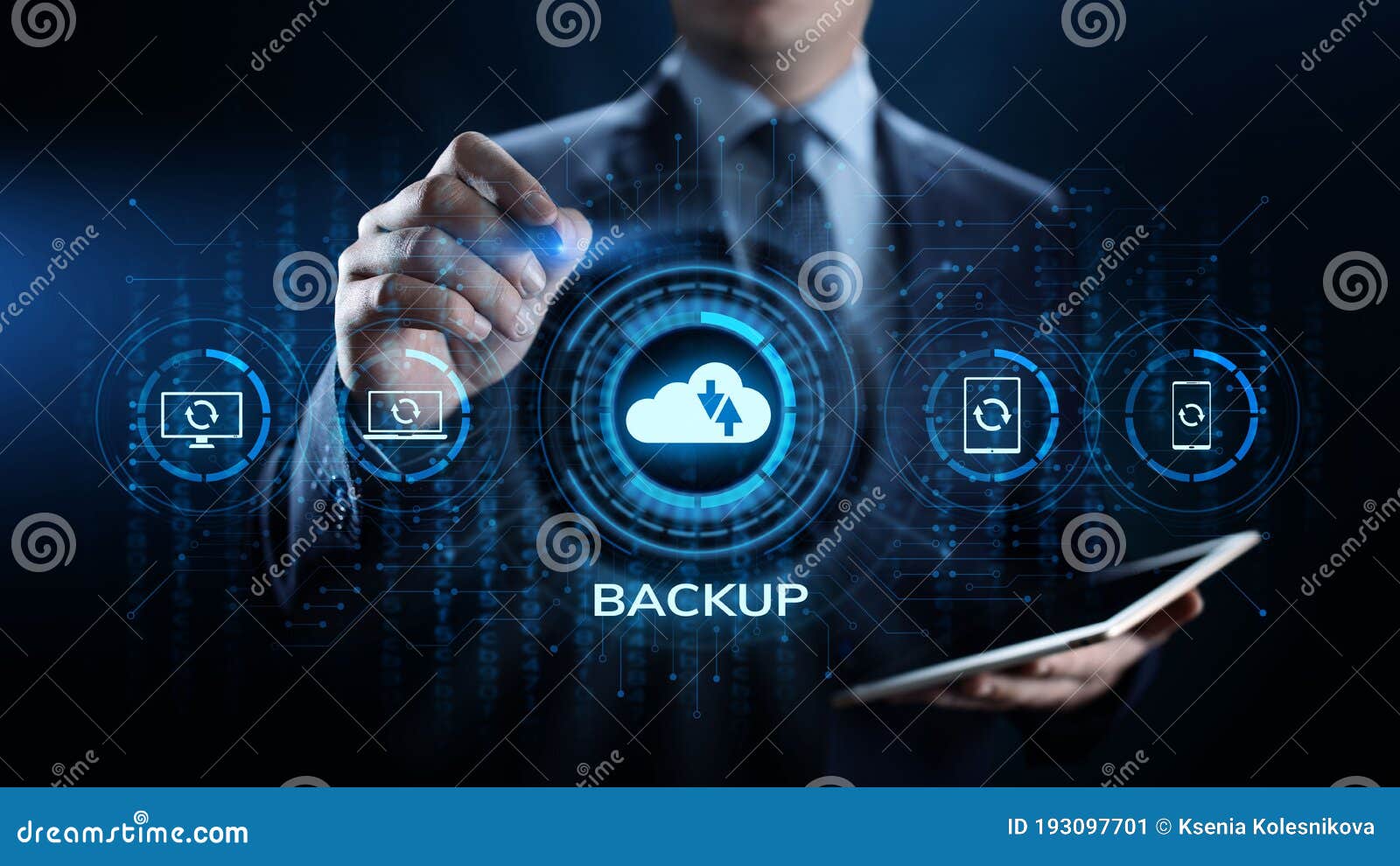 Backup Software Application Database Internet Technology Concept. Stock ...