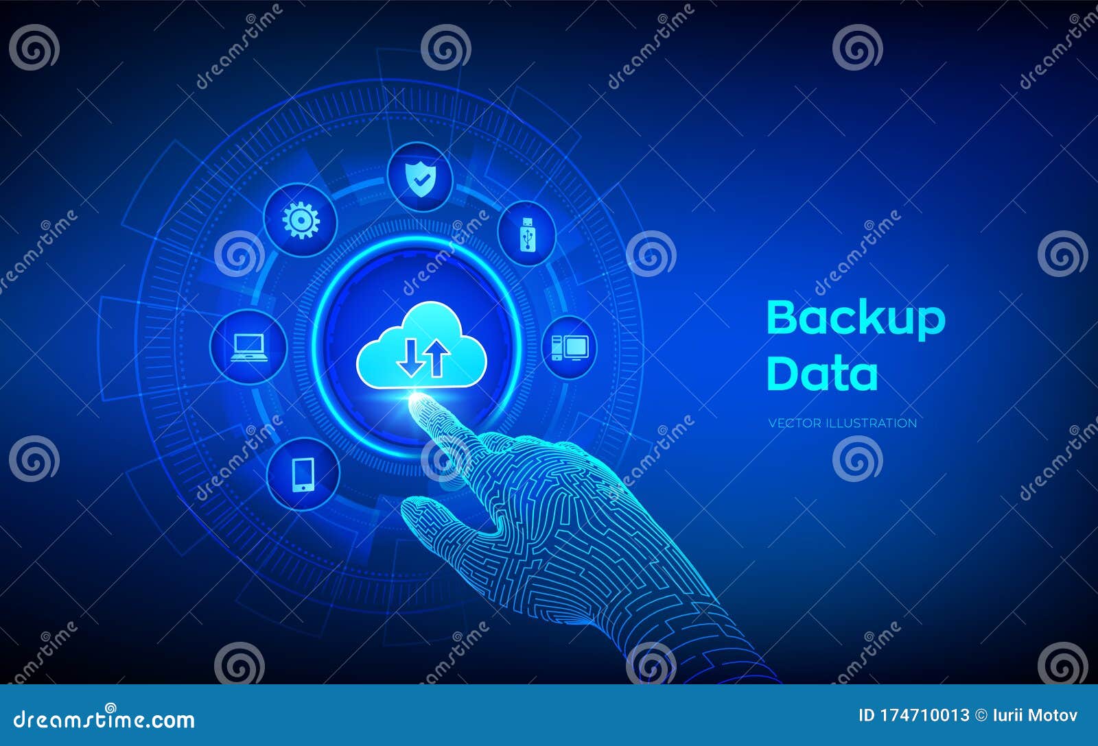 Backup Storage Data. Business Data Online Cloud Backup. Internet ...