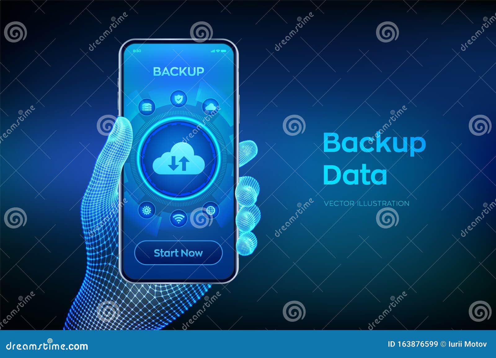 Backup Storage Data. Business Data Online Cloud Backup. Internet ...
