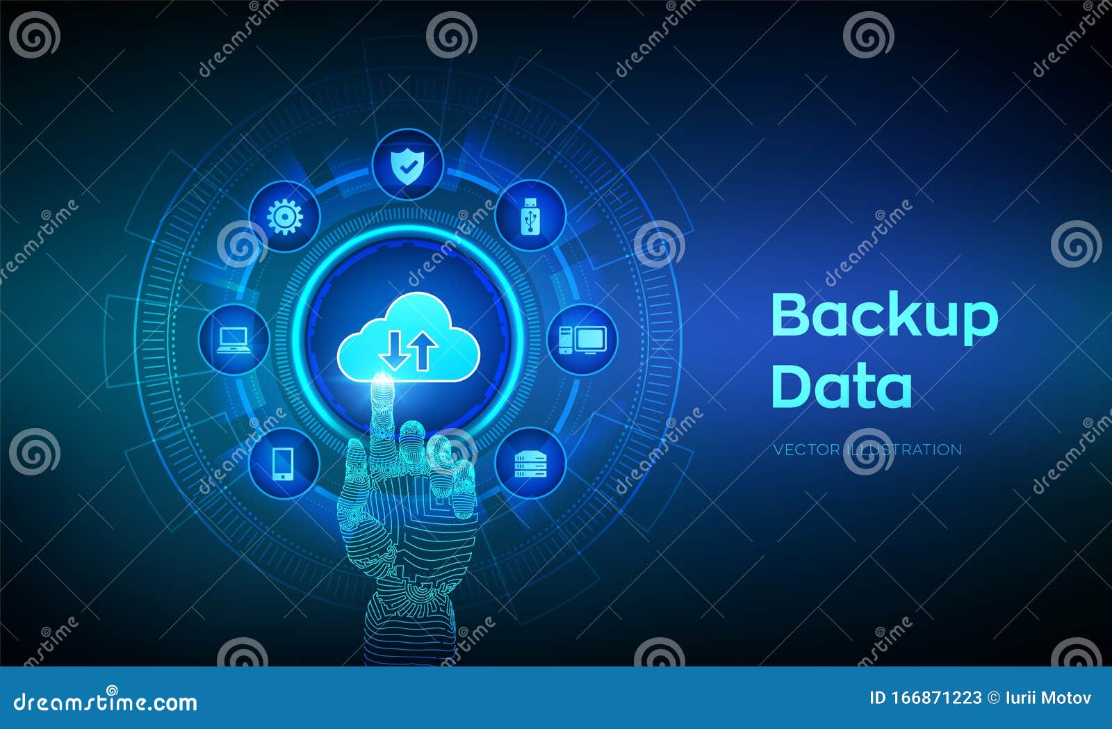 Backup Storage Data. Business Data Online Cloud Backup. Internet ...