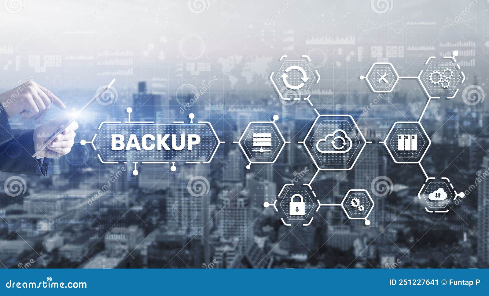 Backup Storage Data Technology Concept. Businessman Touching Backup ... Backup Storage Data Technology Concept. Businessman Touching Backup ...