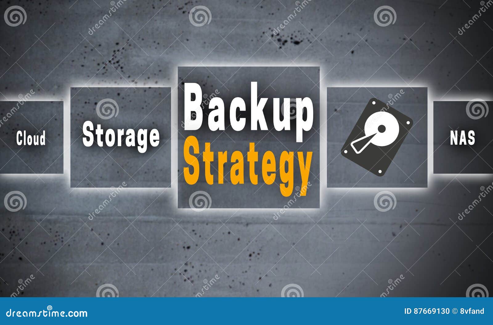 Backup Strategy Touchscreen Concept Background Stock Photo - Image of ...