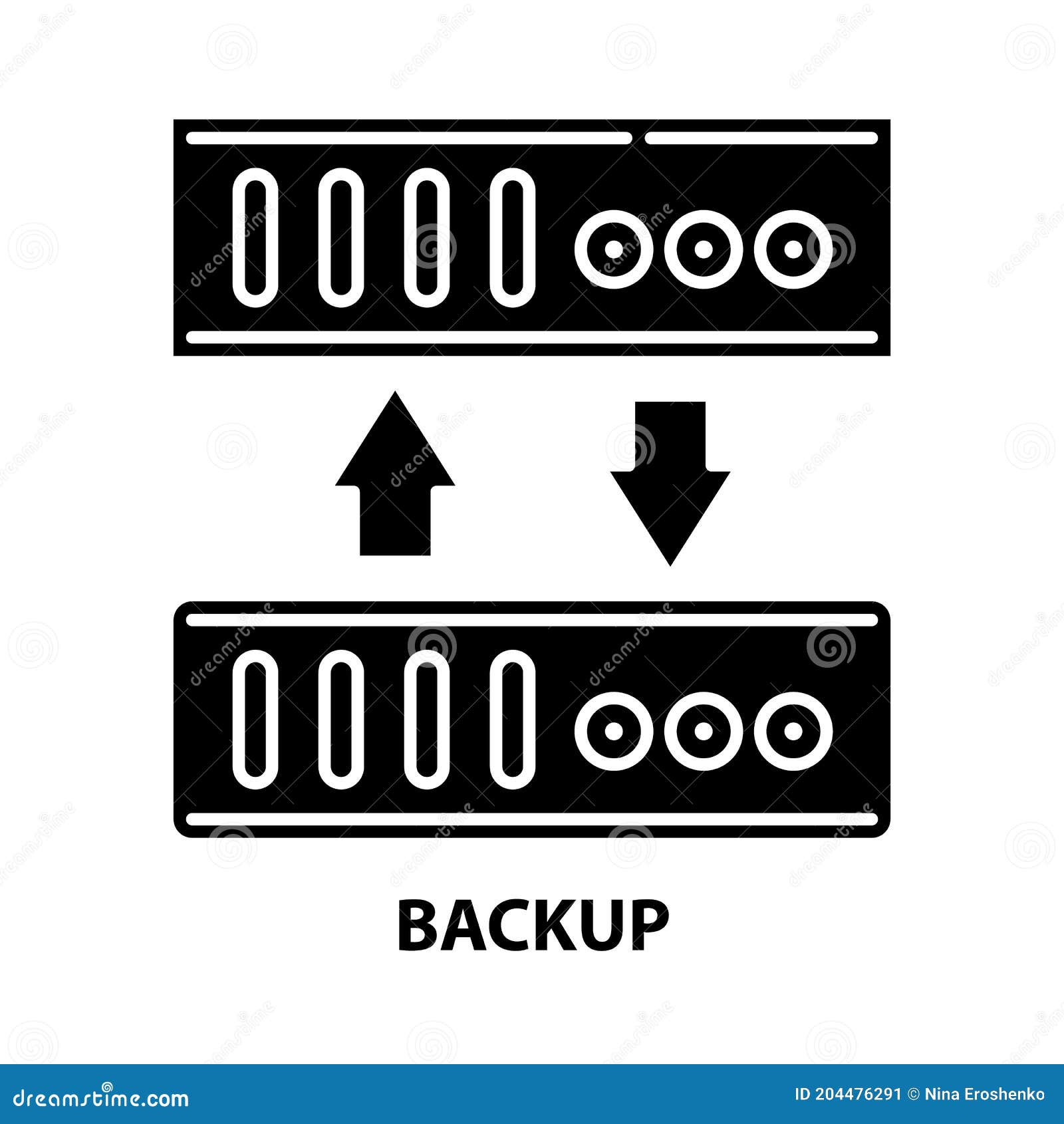 Backup Symbol Icon, Black Vector Sign with Editable Strokes, Concept ...