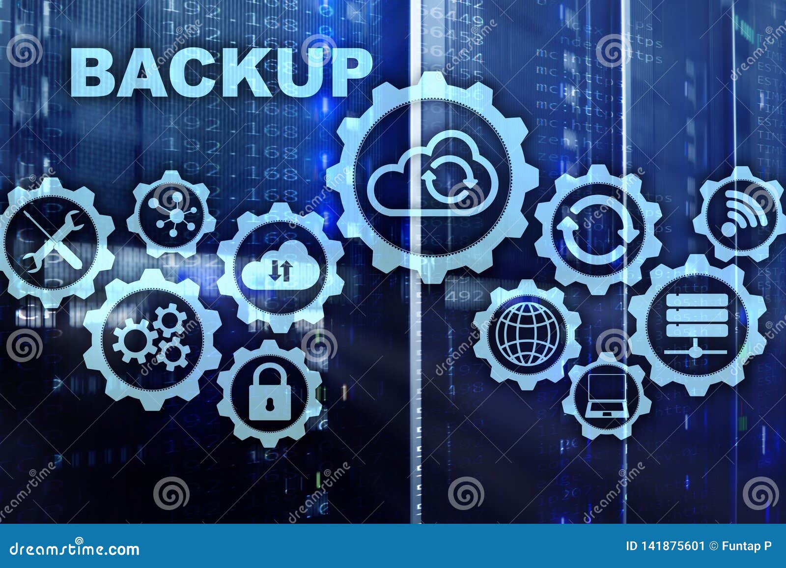 Backup System Recovery Technology Concept on Modern Server Room ...