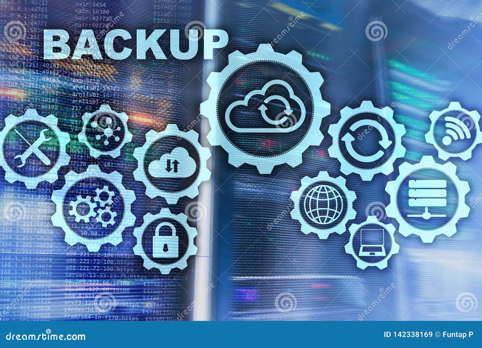 Backup System Recovery Technology Concept on Modern Server Room ...