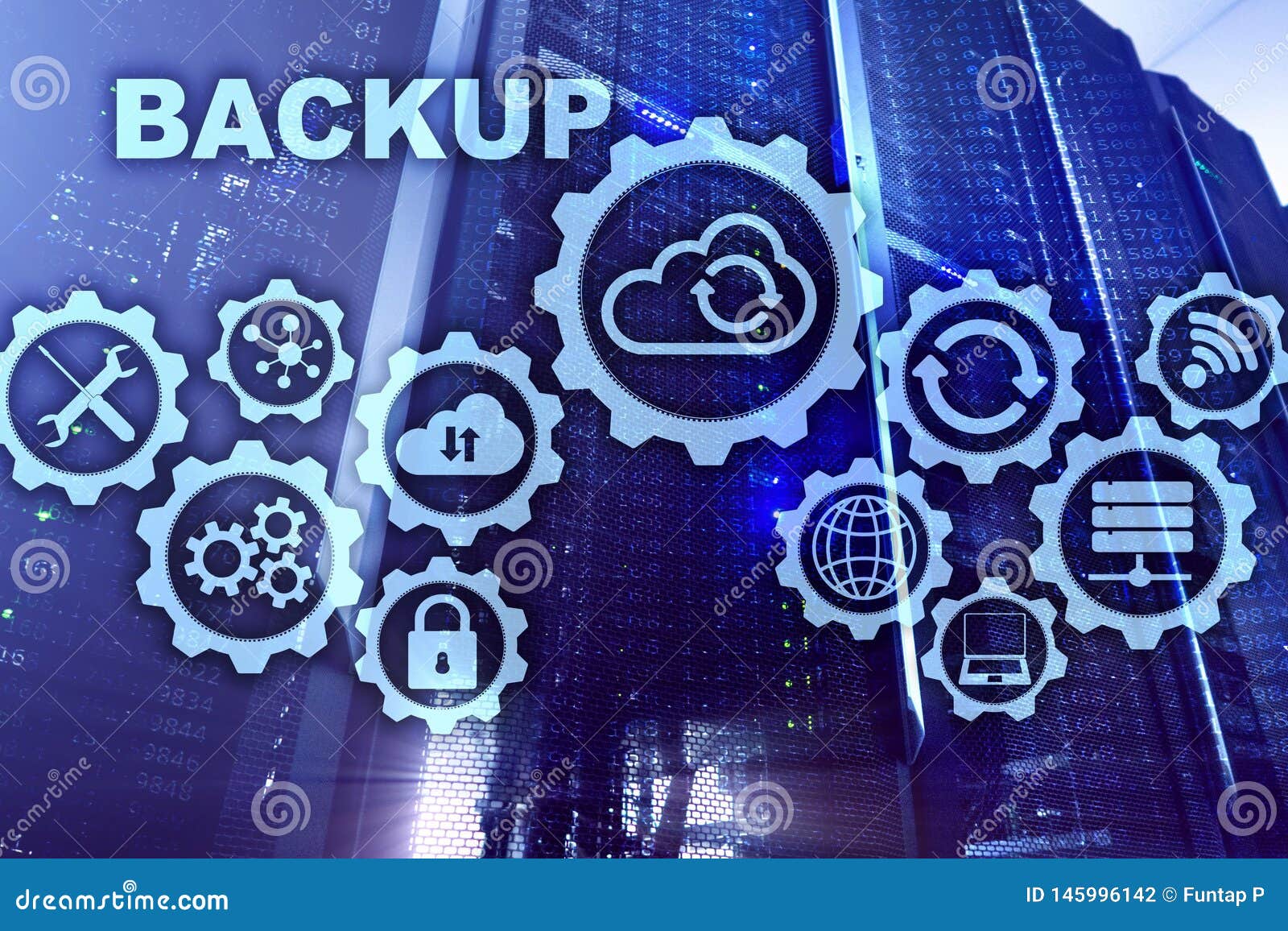 Backup System Recovery Technology Concept on Modern Server Room ...