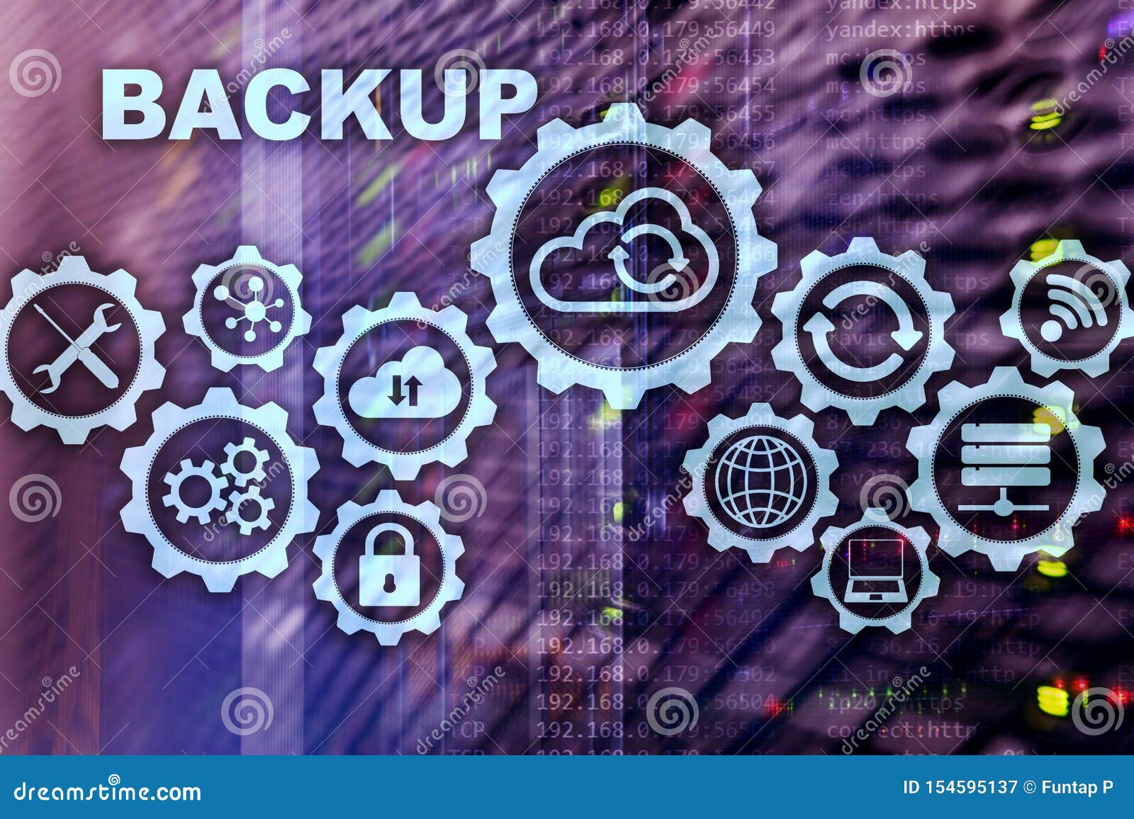 Backup System Recovery Technology Concept On Modern Server Room ...