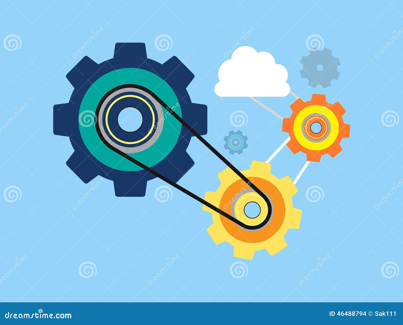 Backup to cloud and Repair stock illustration. Illustration of service ...