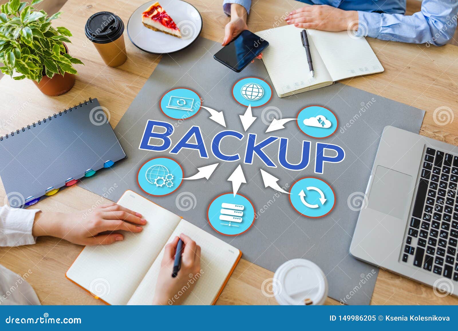 Backup User Data Security Recovery Internet Technology Concept on ...