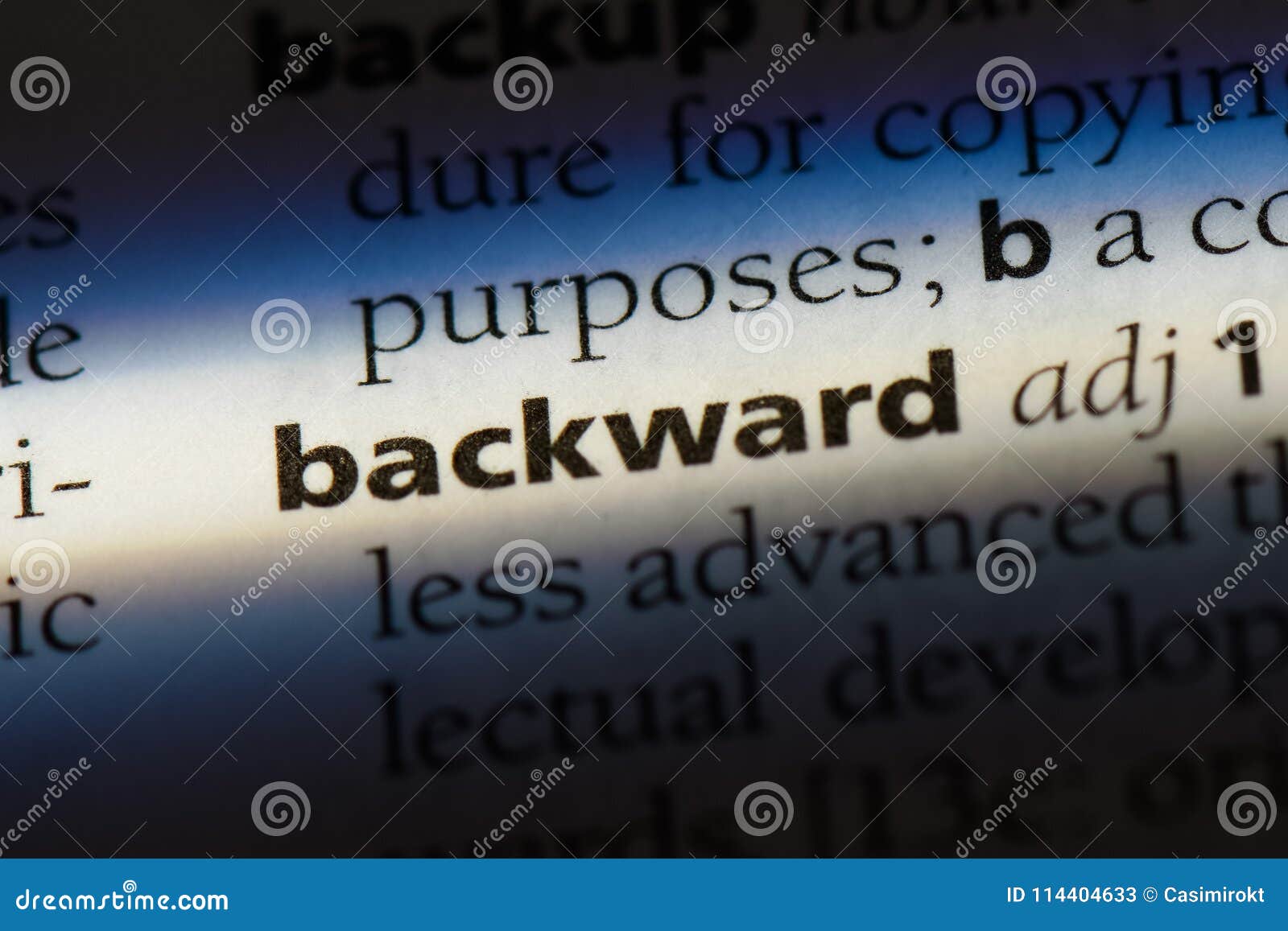 Backward stock image. Image of backward, definition - 114404633