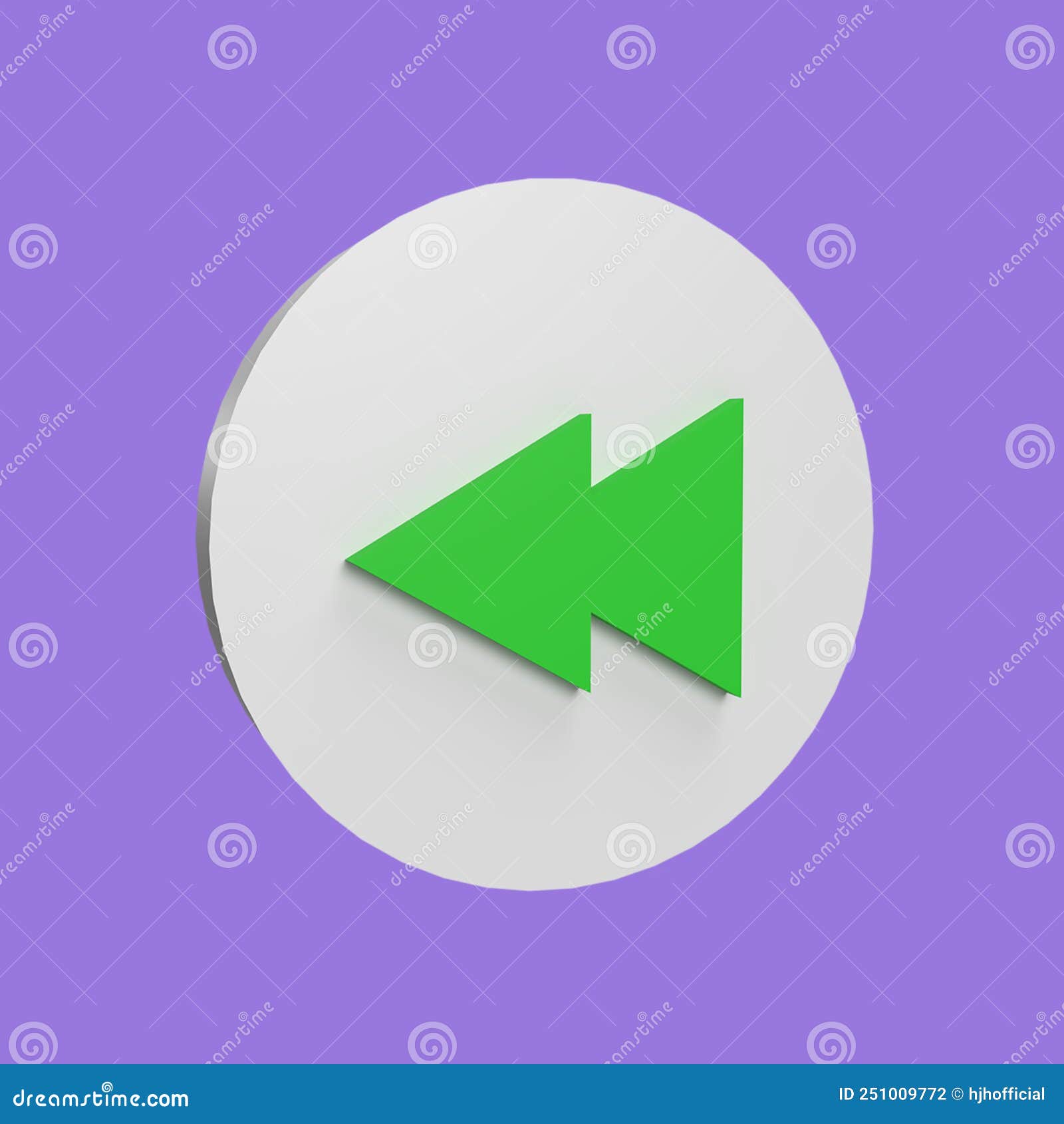 Backward Button 3d Icon Model Cartoon Style Concept. Render ...