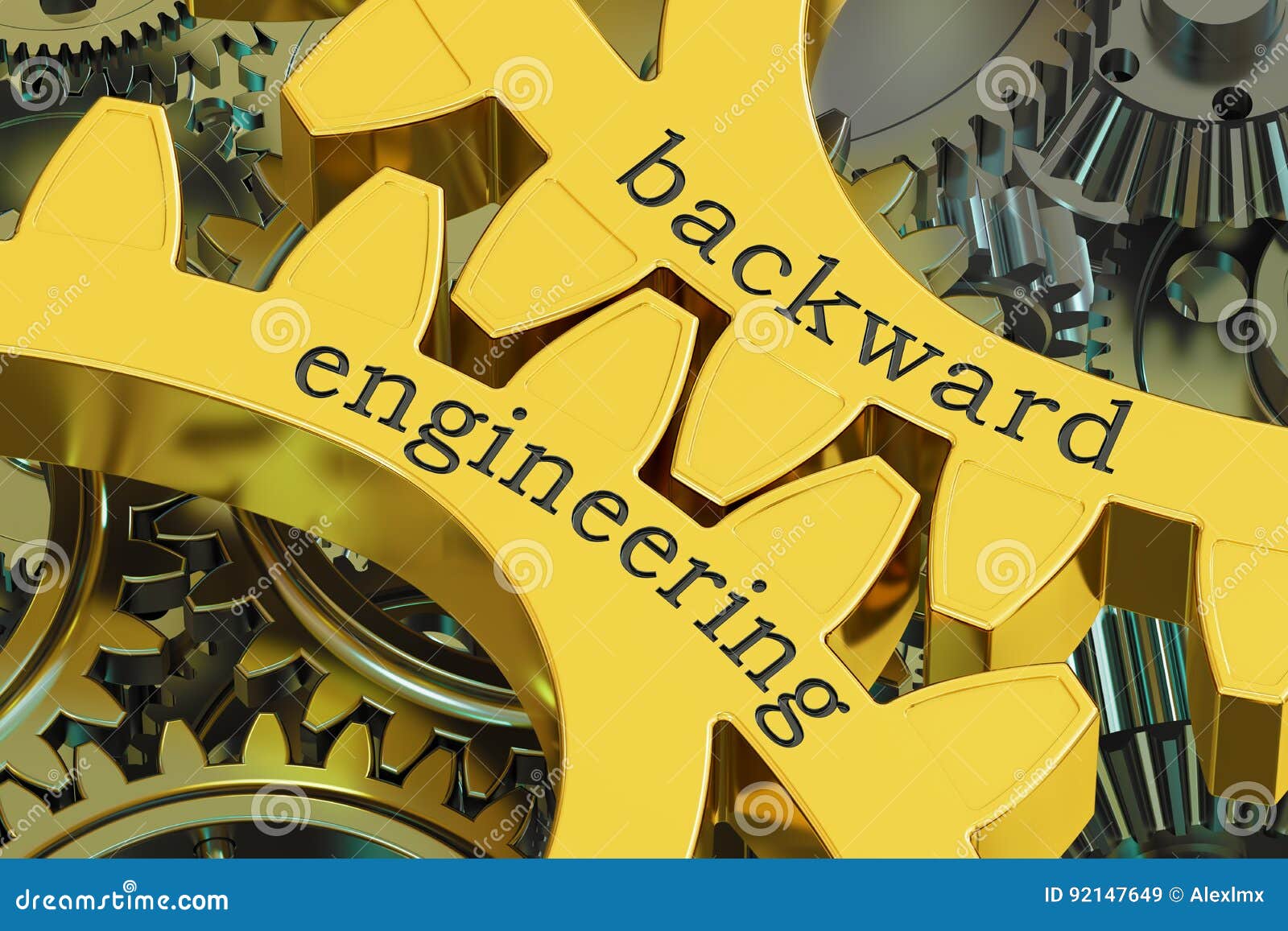 Backward Engineering Concept on the Gears, 3D Rendering Stock ...