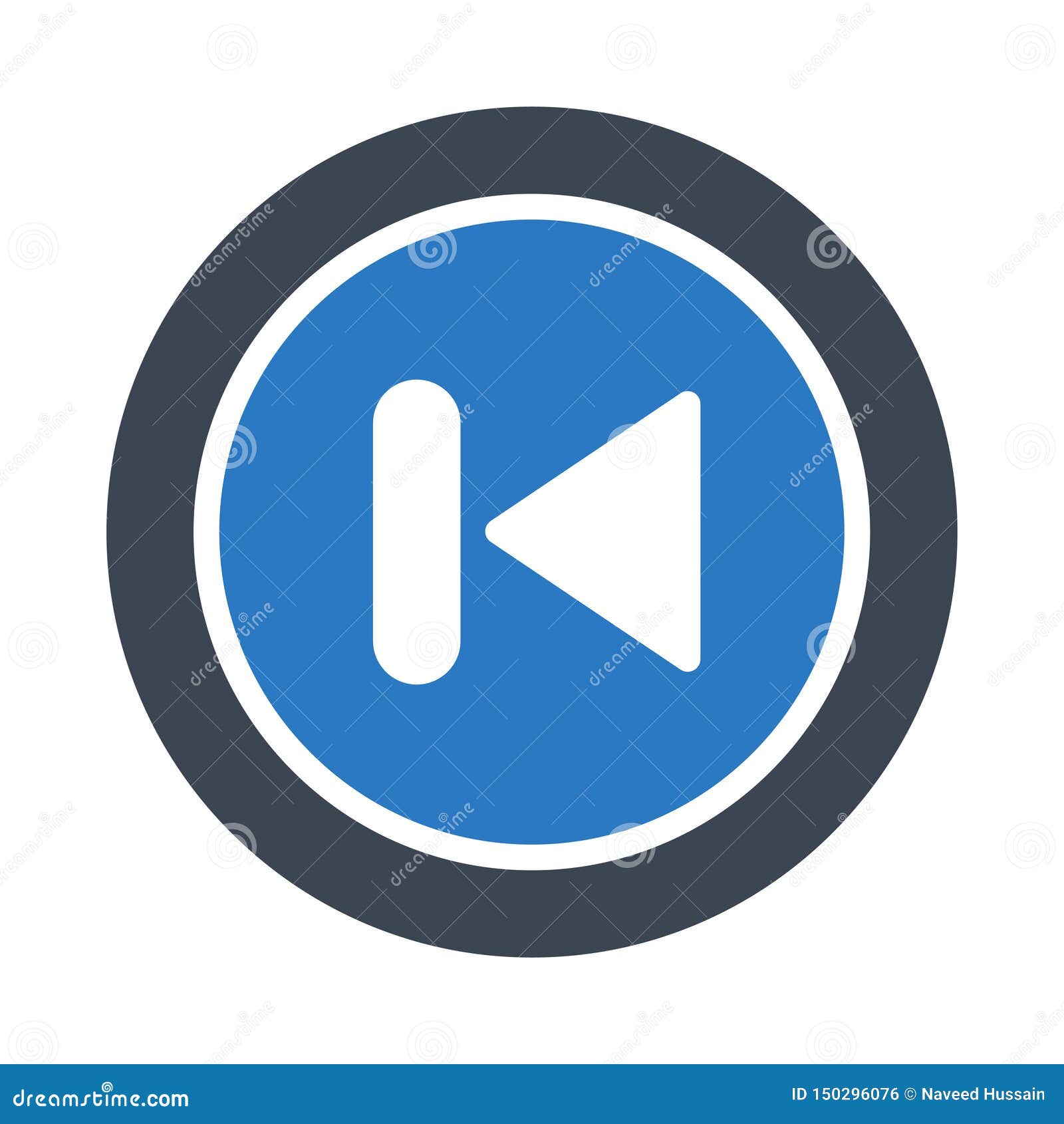 Backward Glyph Color Vector Icon Stock Vector - Illustration of digital ...