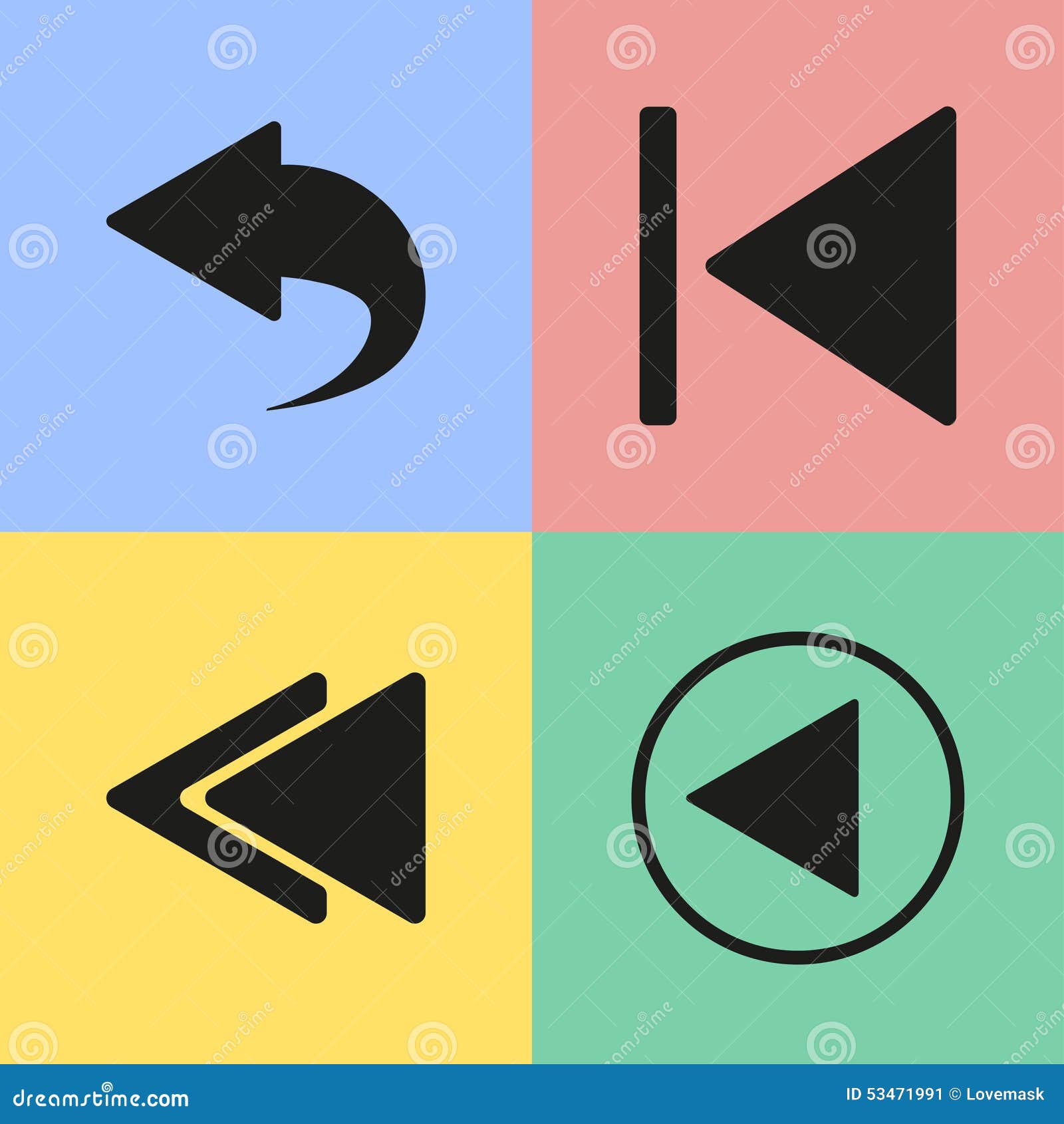 Backward icons stock vector. Illustration of directional - 53471991
