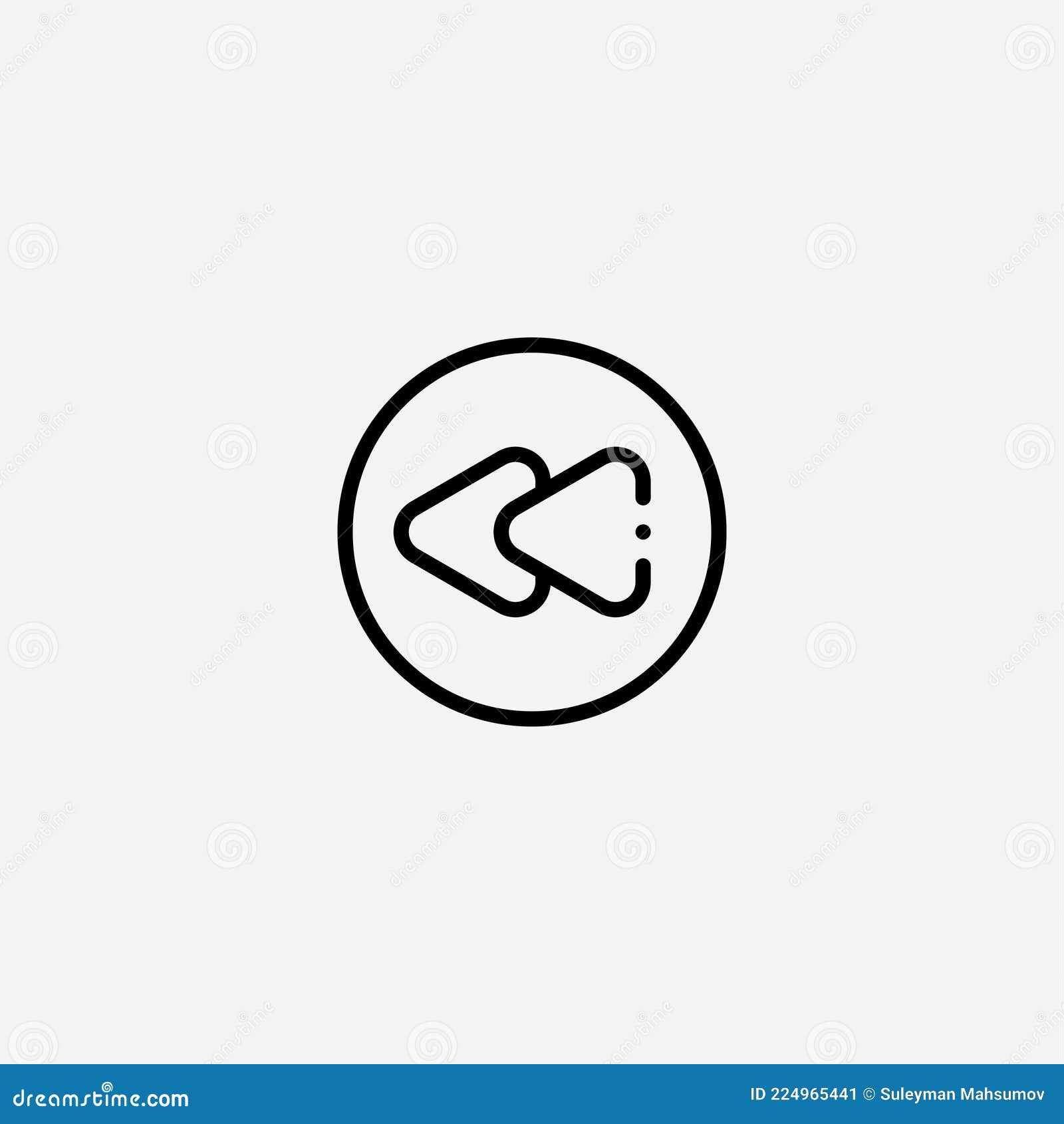 Backward Vector Icon Sign Symbol Stock Vector - Illustration of control ...