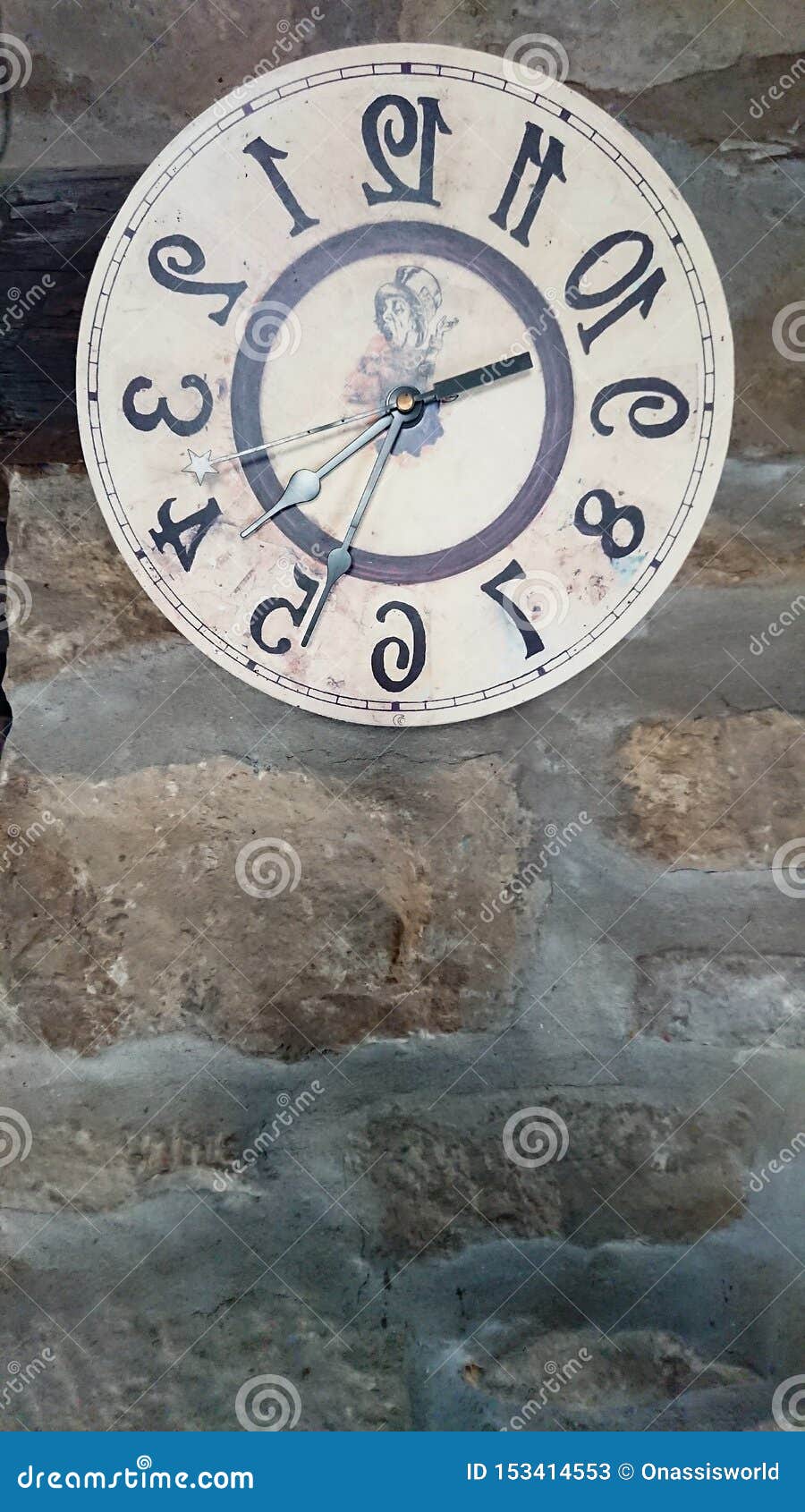 Backward Wall Clock. Time Machine. Stock Image - Image of time, minutes ...