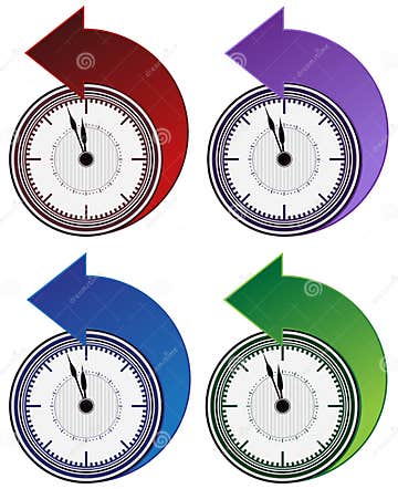 Backwards Clock Arrow Set stock vector. Illustration of graphic - 15520407