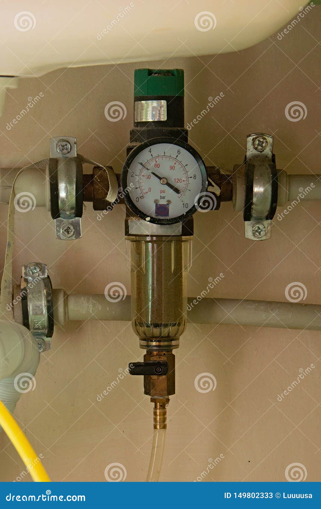 The Backwash Water Filter Pressure Reducer Manometer Stock Image ...