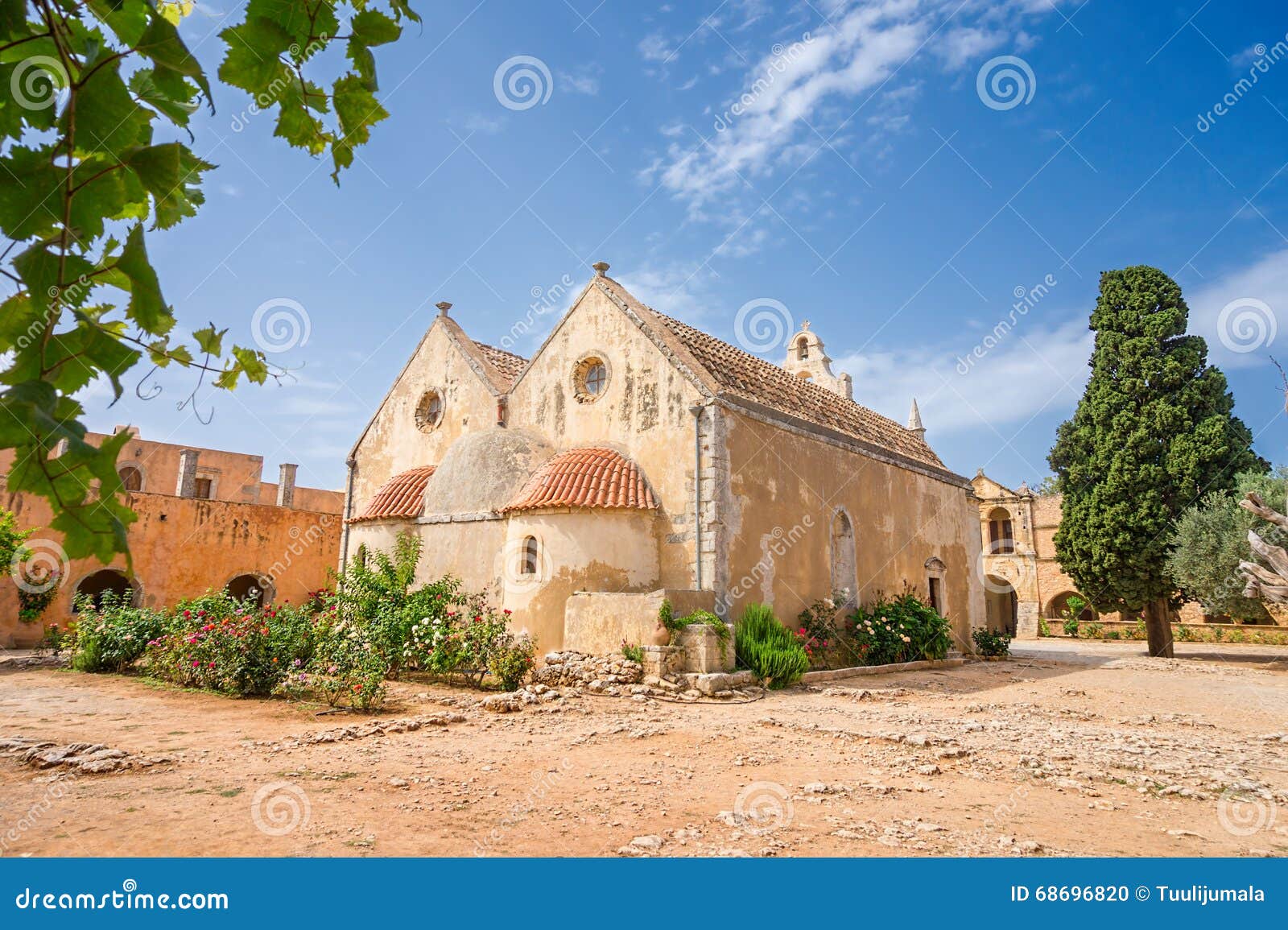 The Backyard of the Arkadi Monastery Stock Photo - Image of exterior ...