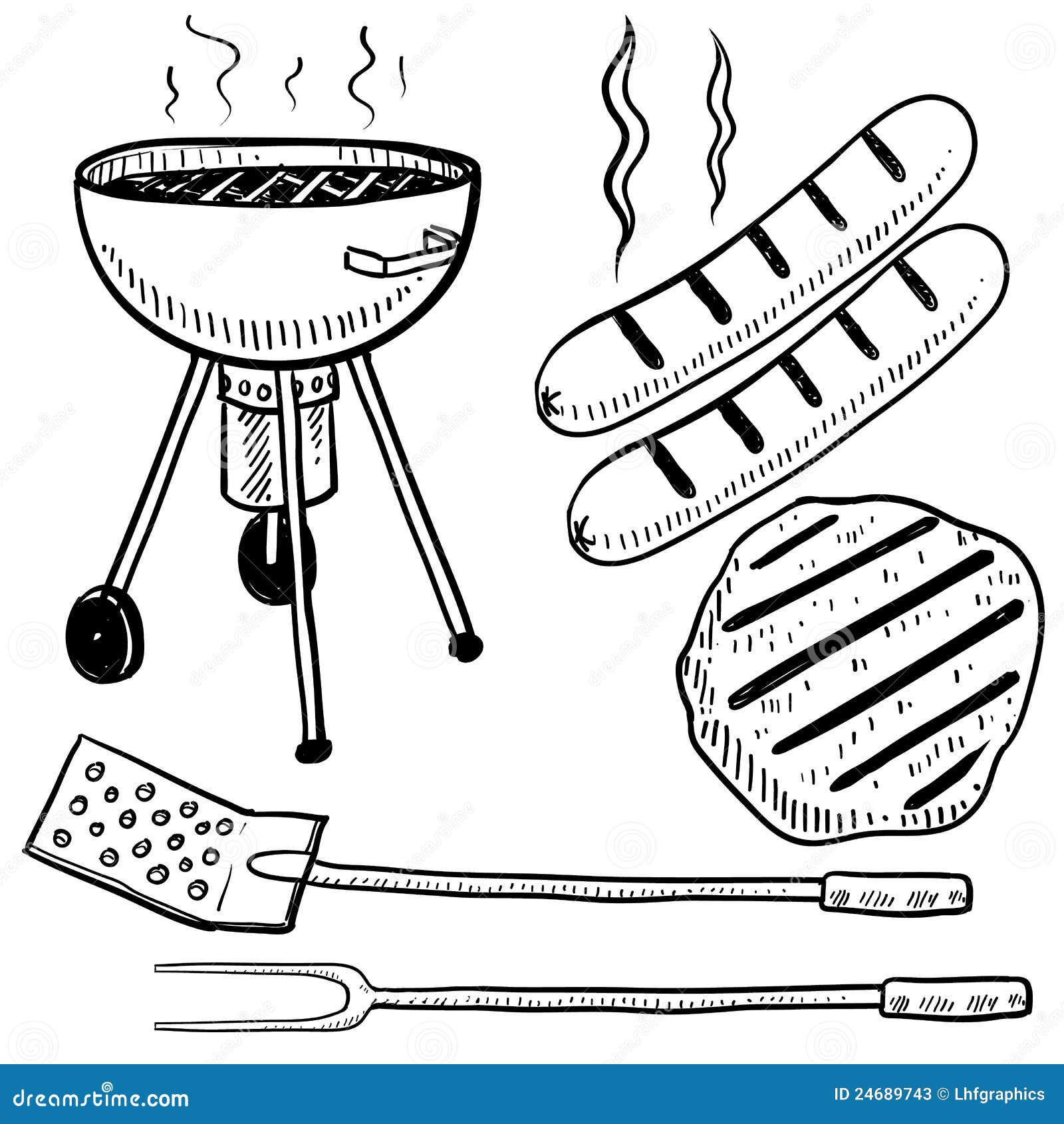 Cookout Grill Drawing