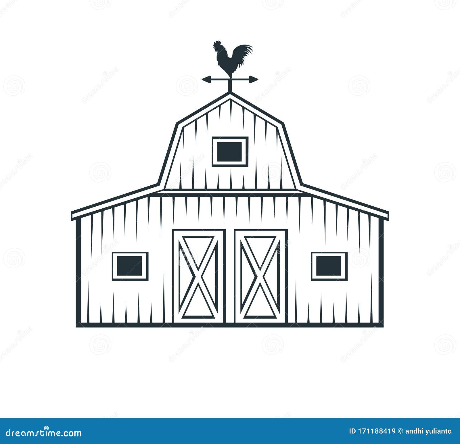 Backyard Barn Farm House Storage Hangar Vector Logo Design Royalty-Free ...