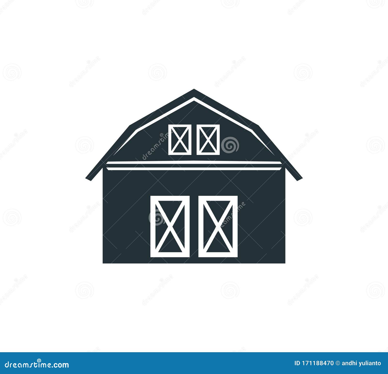 Backyard Barn Farm House Storage Hangar Vector Logo Design Royalty-Free ...