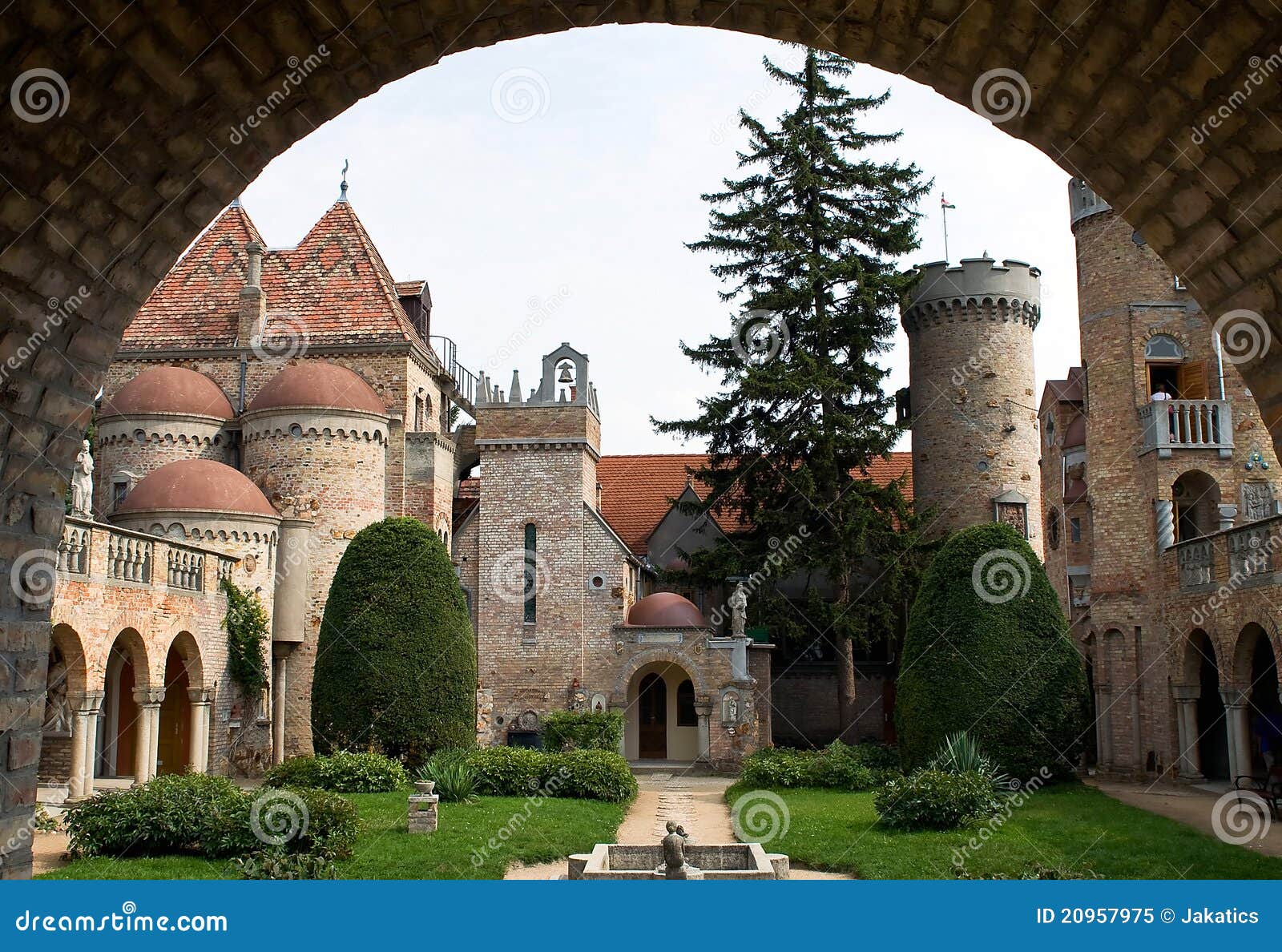 Backyard of the Castle Bory Stock Image - Image of ambulatory, bell ...