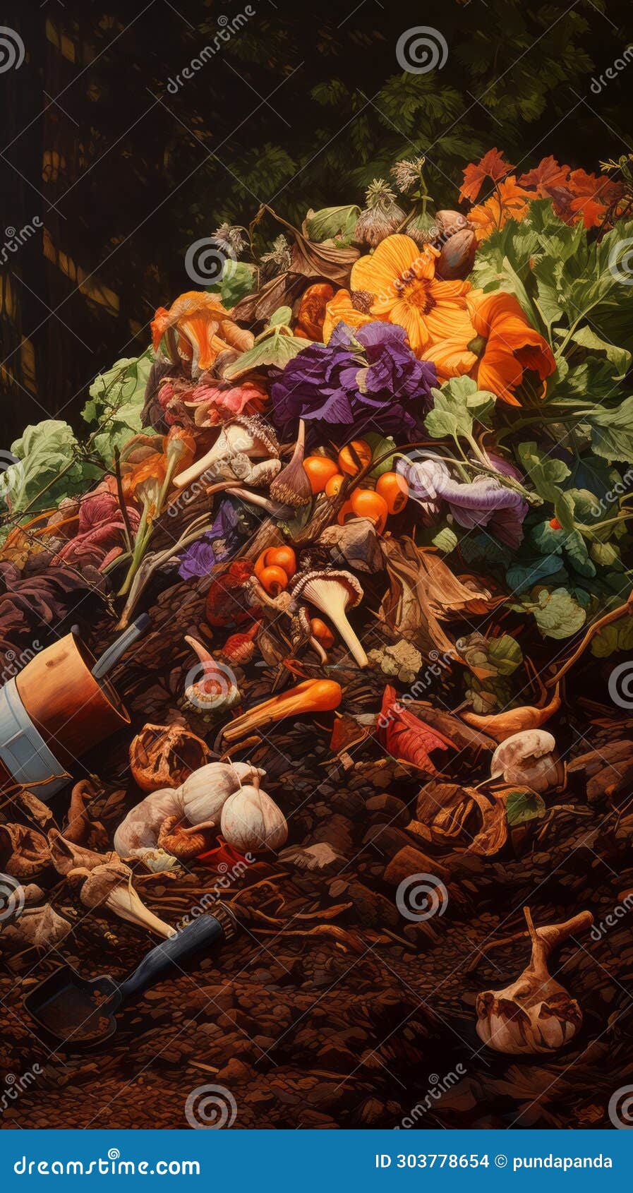 Backyard Compost Pile at Home, Organic Fertilizer, Composting Stock ...