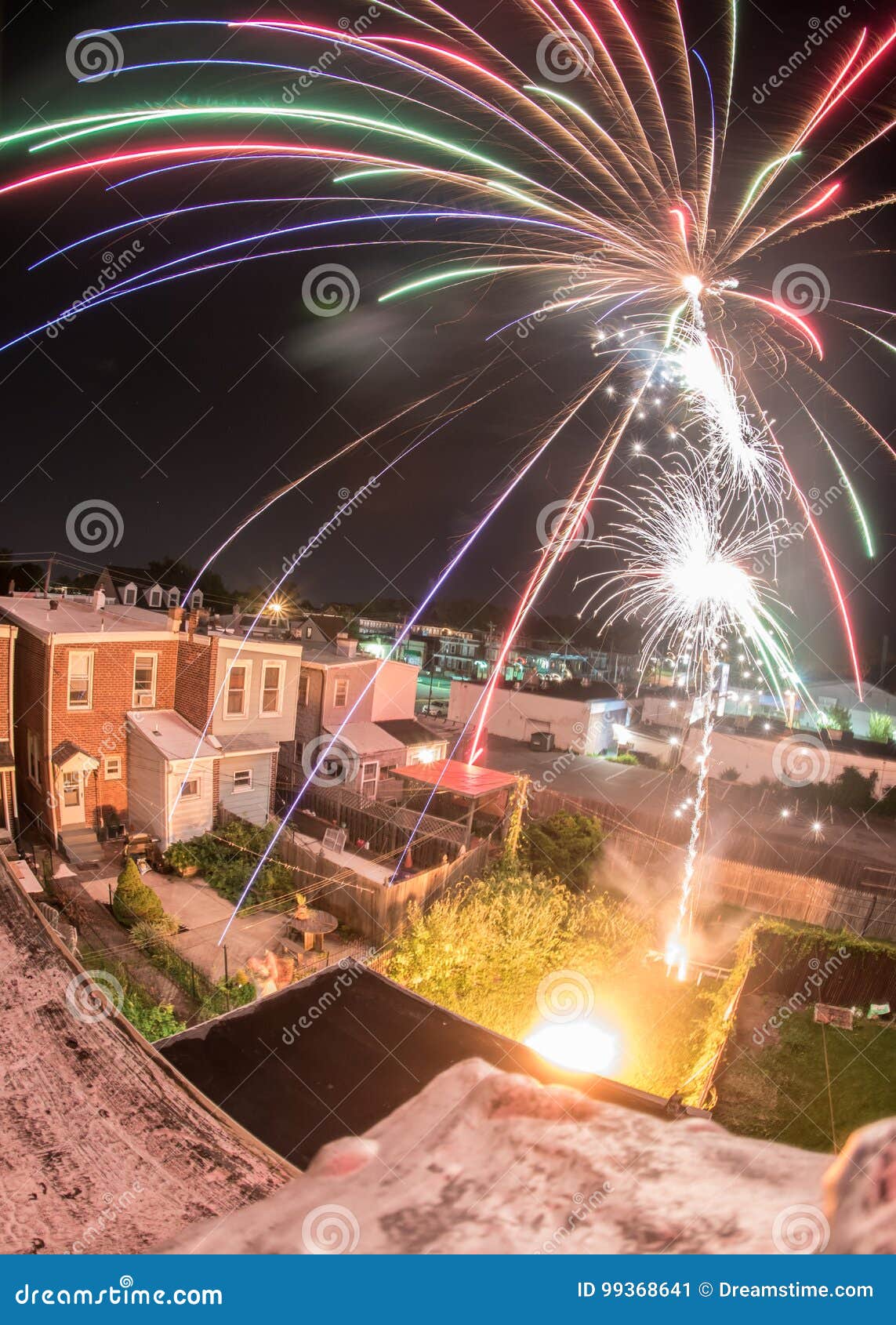 Backyard Fireworks stock image. Image of home, delaware - 99368641