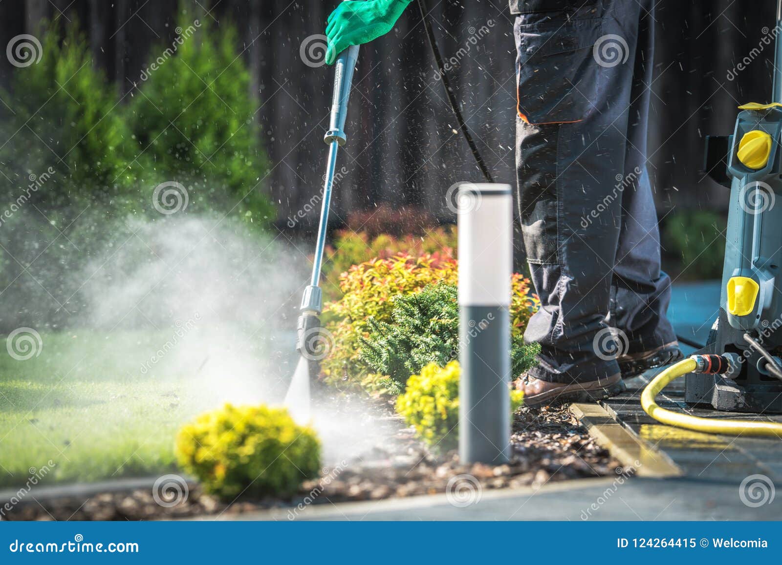 Backyard Garden Cleaning stock image. Image of stone - 124264415