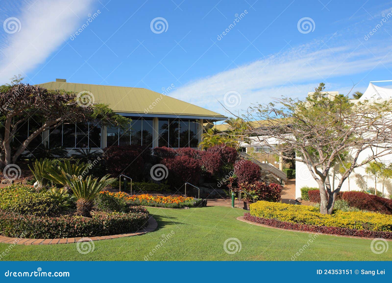 Backyard in hotel stock image. Image of city, travel - 24353151