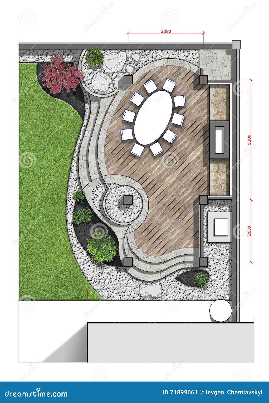Backyard Master Plan, 2d Sketch Stock Illustration - Illustration of ...