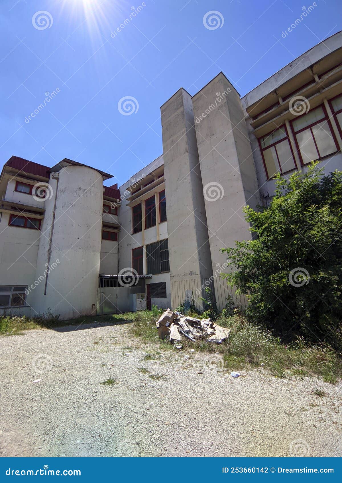 Backyard of an Old Fabric Factory Stock Photo - Image of village, wall ...