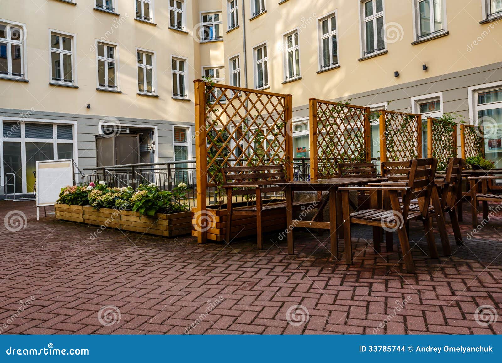 Backyard and Outdoor Cafe in Berlin Stock Photo - Image of gray ...