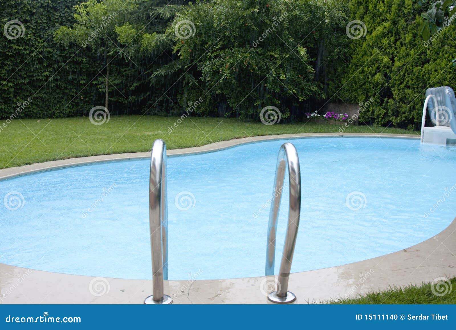 Backyard Pool stock photo. Image of pooling, seasonal - 15111140