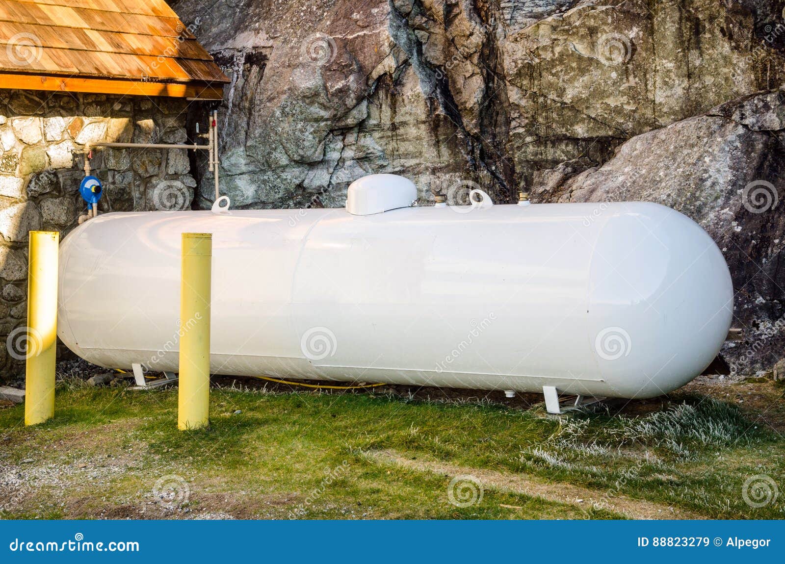 Backyard Propane Tank stock image. Image of measure, pipe - 88823279