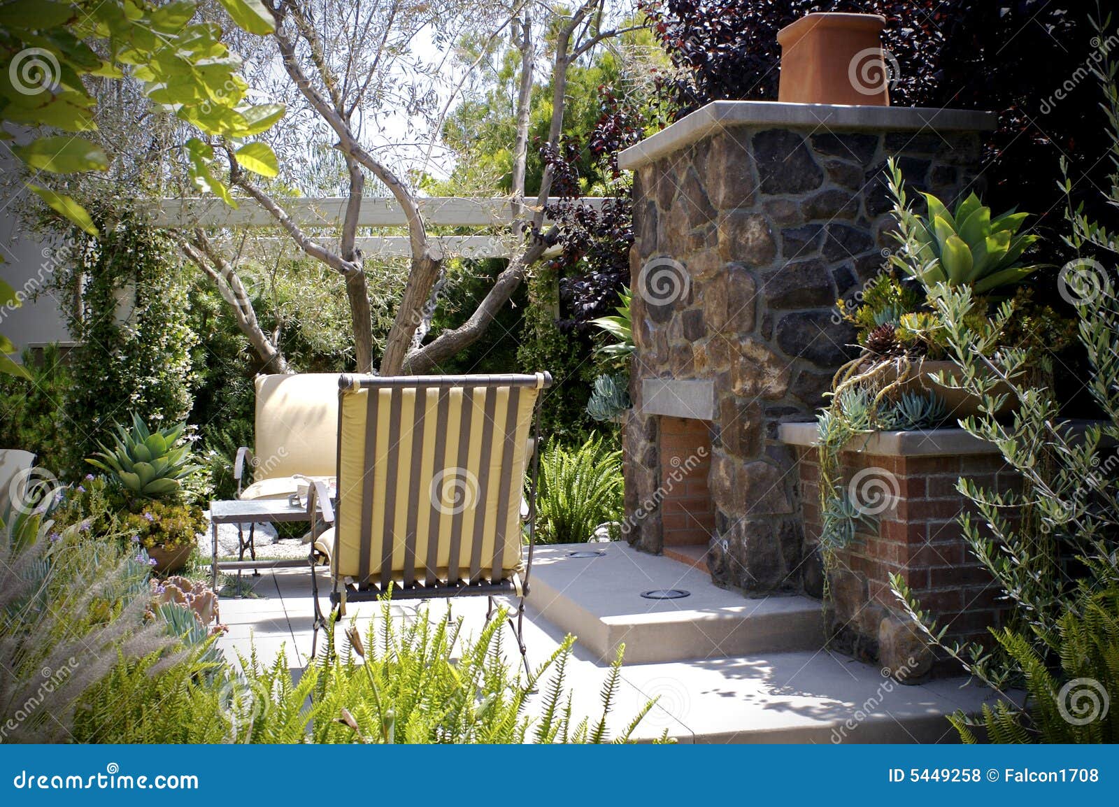 Backyard Relax stock photo. Image of brick, outside, california - 5449258