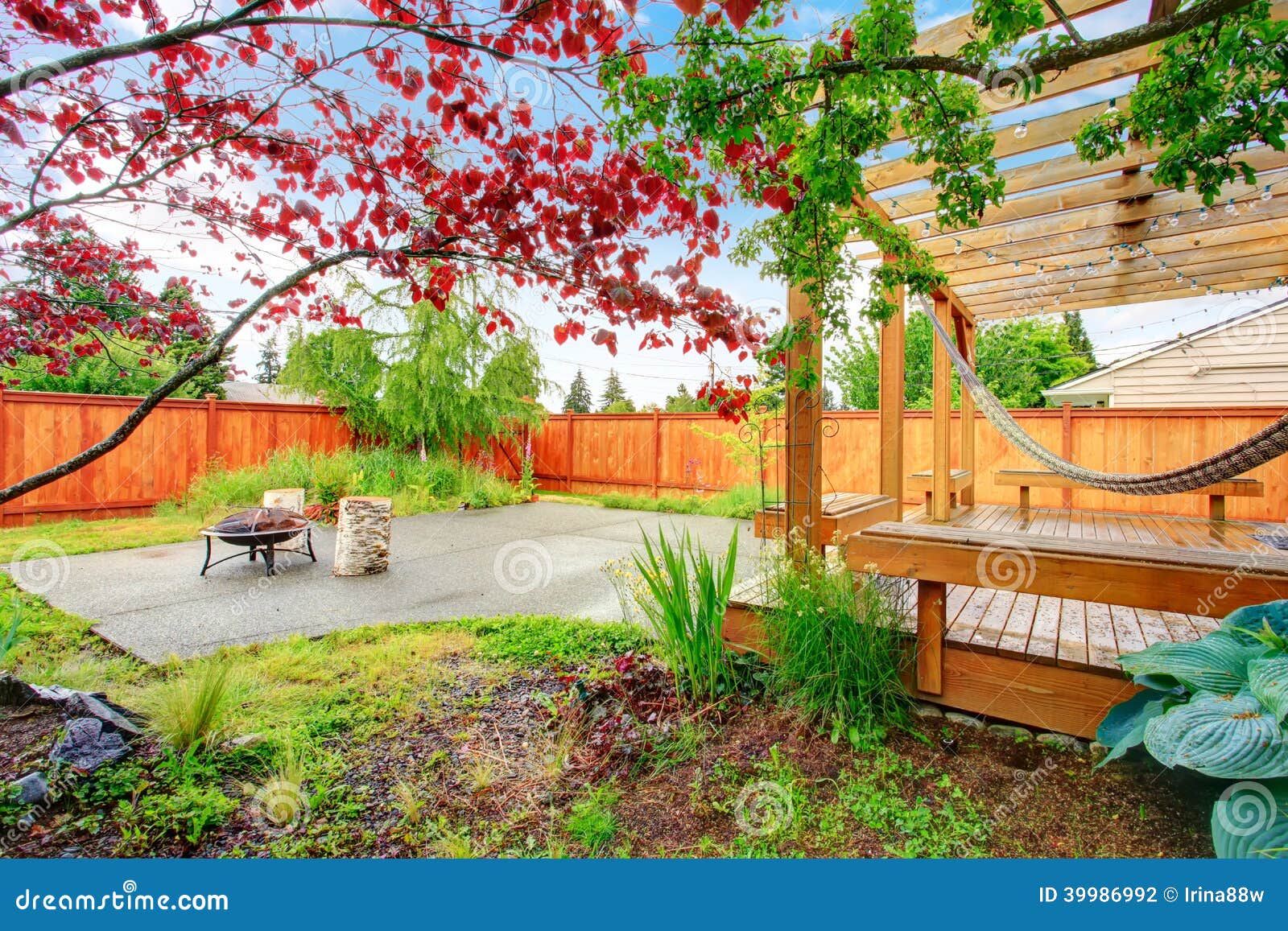 Backyard with rest area stock photo. Image of exterior - 39986992